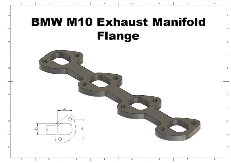 Digital File | BMW M10 Exhaust Flange | DXF for Laser/plasma | 4 ...