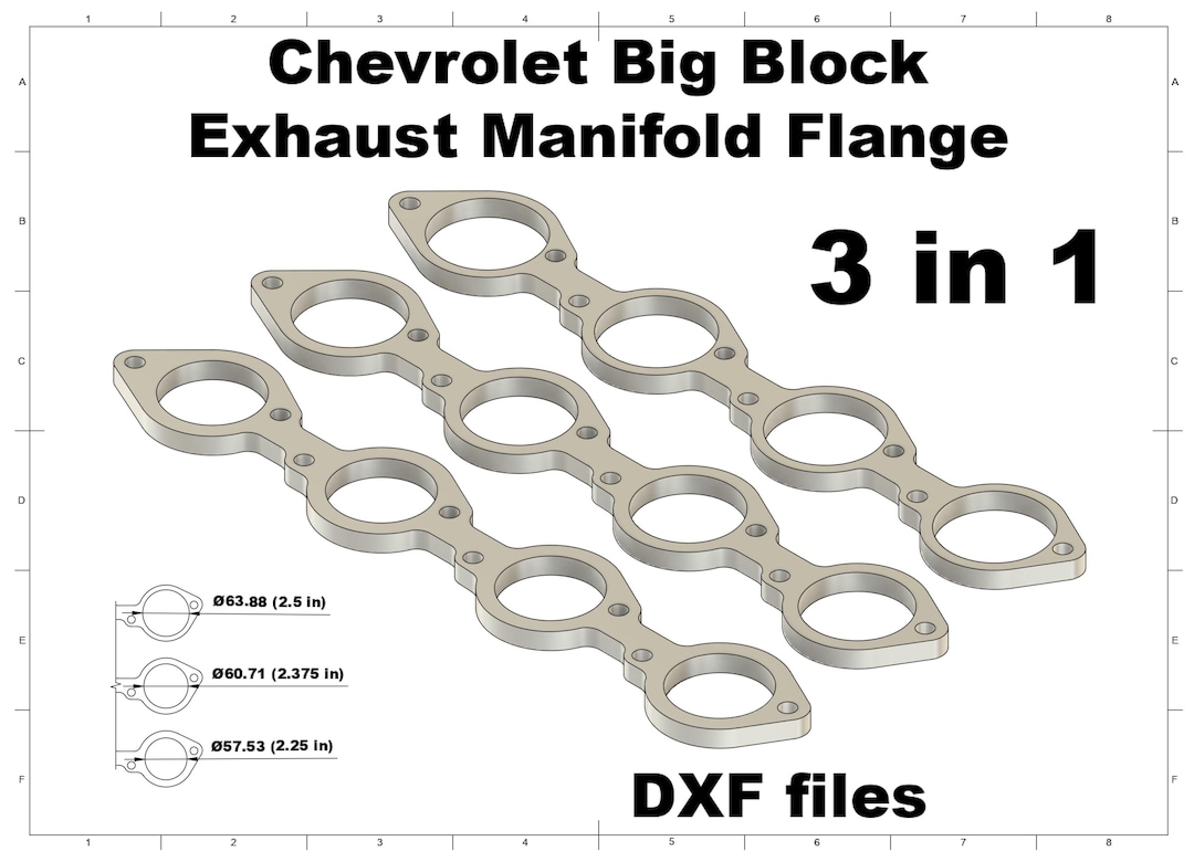 Chevrolet Big Block Exhaust Manifold Flange DXF File | CNC Ready - Etsy