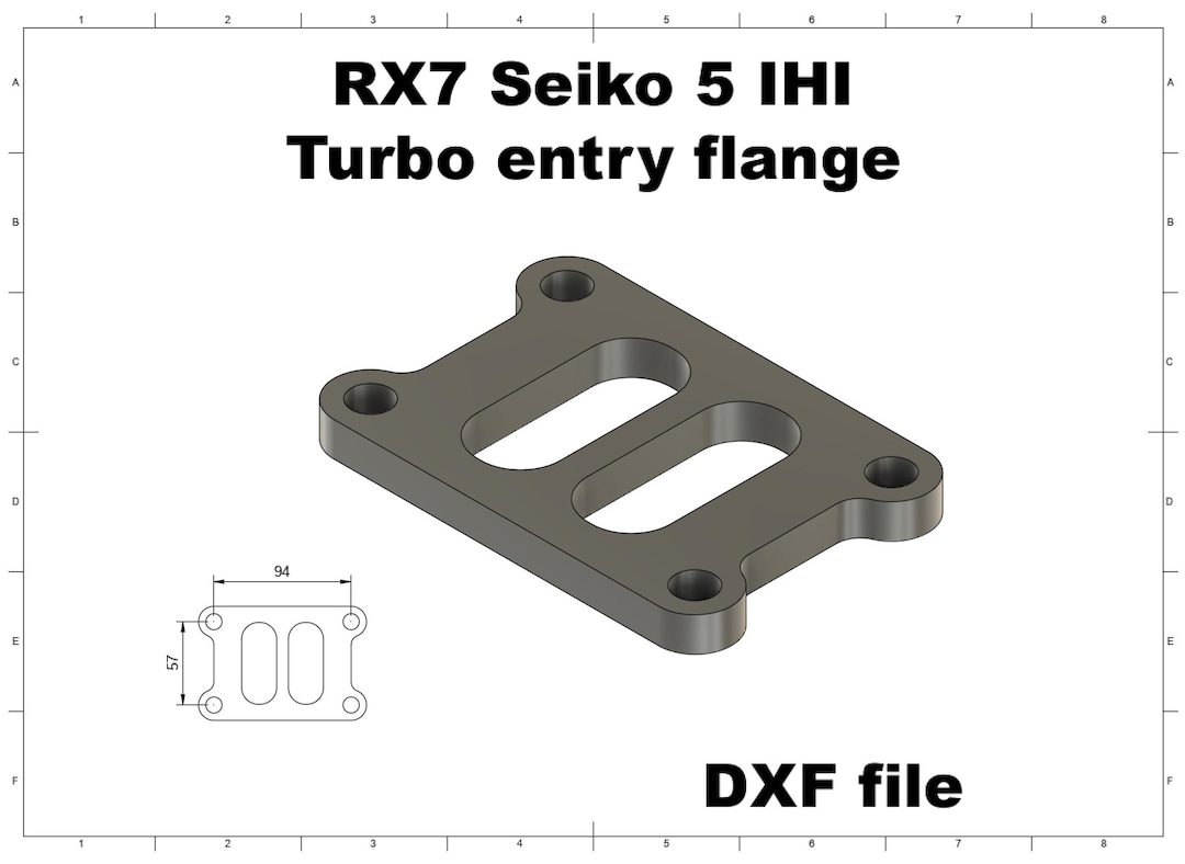 RX7 Turbo Flange DXF File - Seiko 5 IHI Entry (digital Download) - Etsy ...