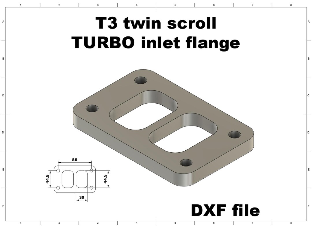 Digital File / T3 Twin Scroll TURBO Inlet Flange Exhaust / for Cnc ...