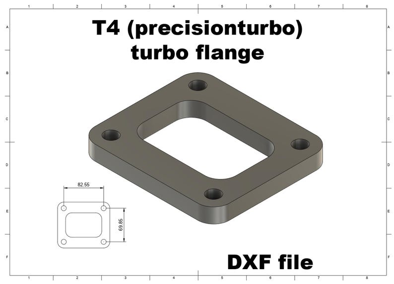 Digital File / T4 (precisionturbo) Turbo Flange / for CNC Cutting / for ...