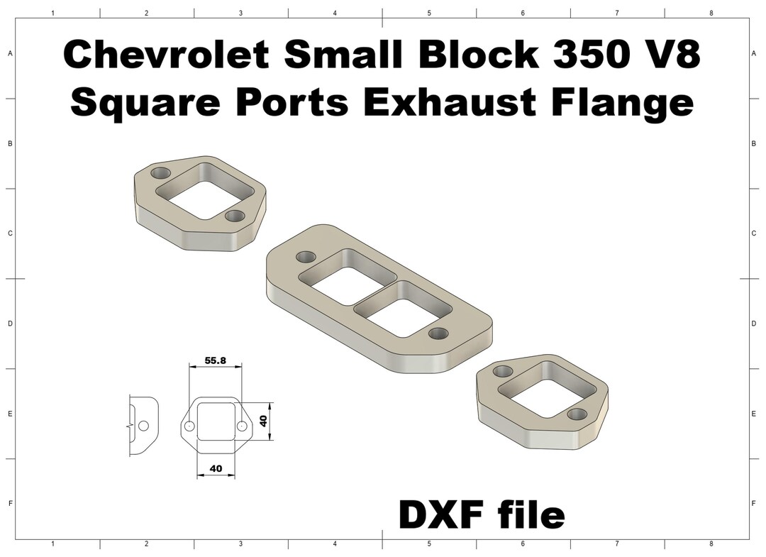 Chevrolet 350 V8 Exhaust Manifold Flange DXF File - Etsy