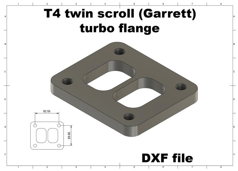 T4 Twin Scroll Turbo Flange DXF File for CNC - Etsy