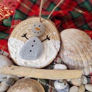 Pebble Art Christmas Decoration Ornament Tree Hanging Handmade Festive ...