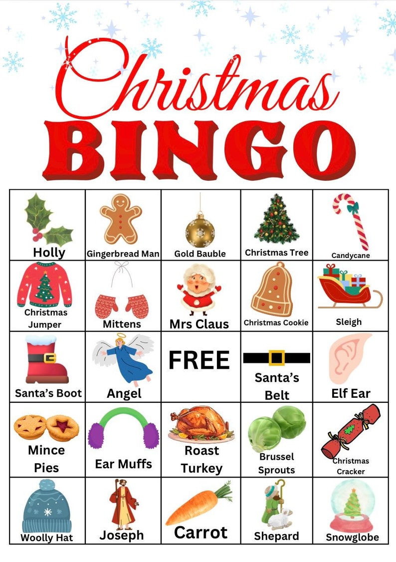 Christmas Bingo Game Printable Activity for Care Homes, Families ...