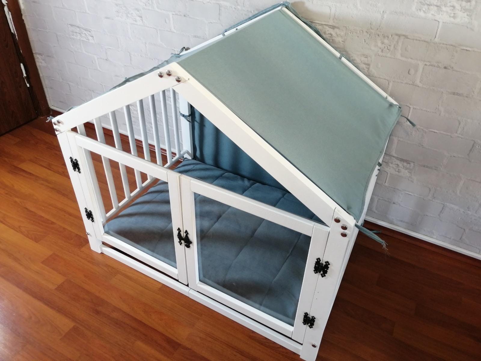Handcrafted Indoor Wooden Dog House, Customizable Kennel - Etsy
