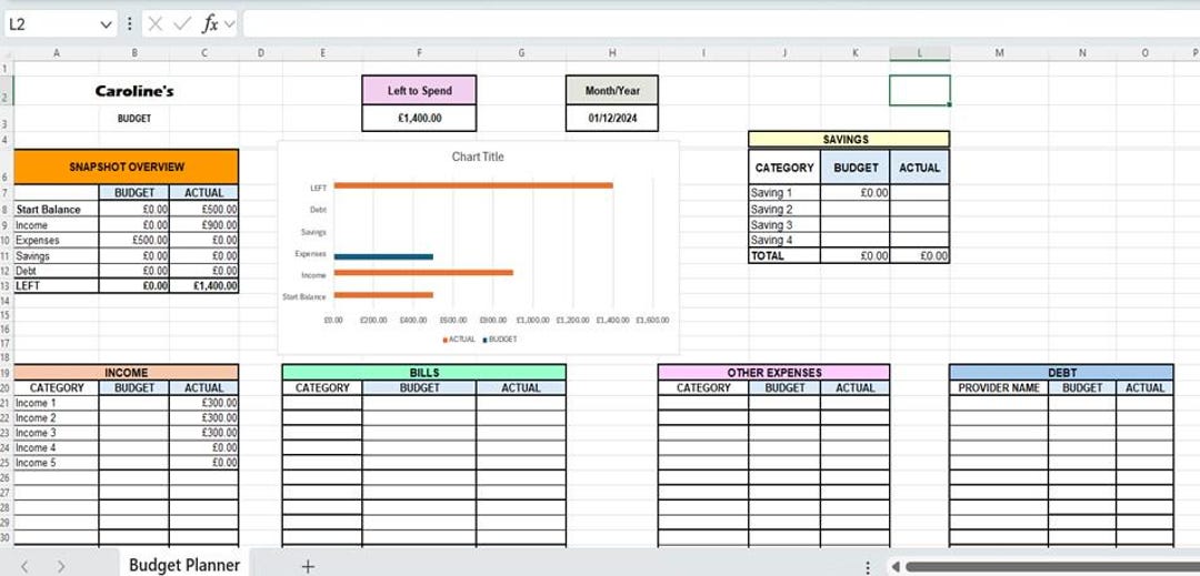 Monthly Budget Planner Microsoft Excel Sheet Template Simple Budgeting ...