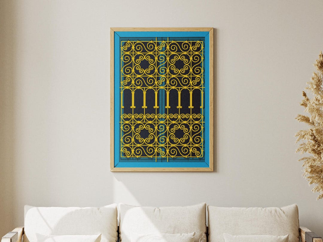 Moroccan Art Gate Poster Printable Traditional Marrakech Ironwork ...