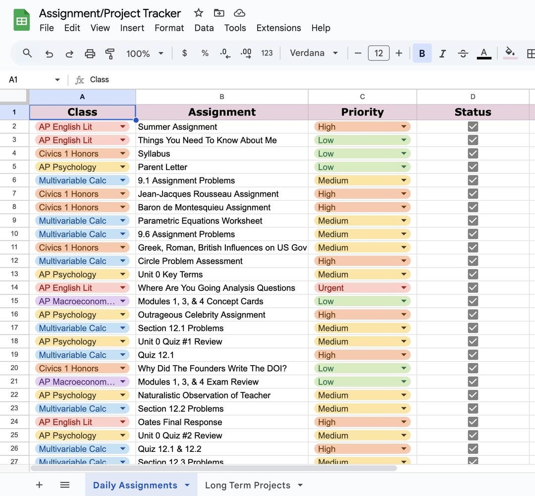 School Assignment/project Planner - Etsy