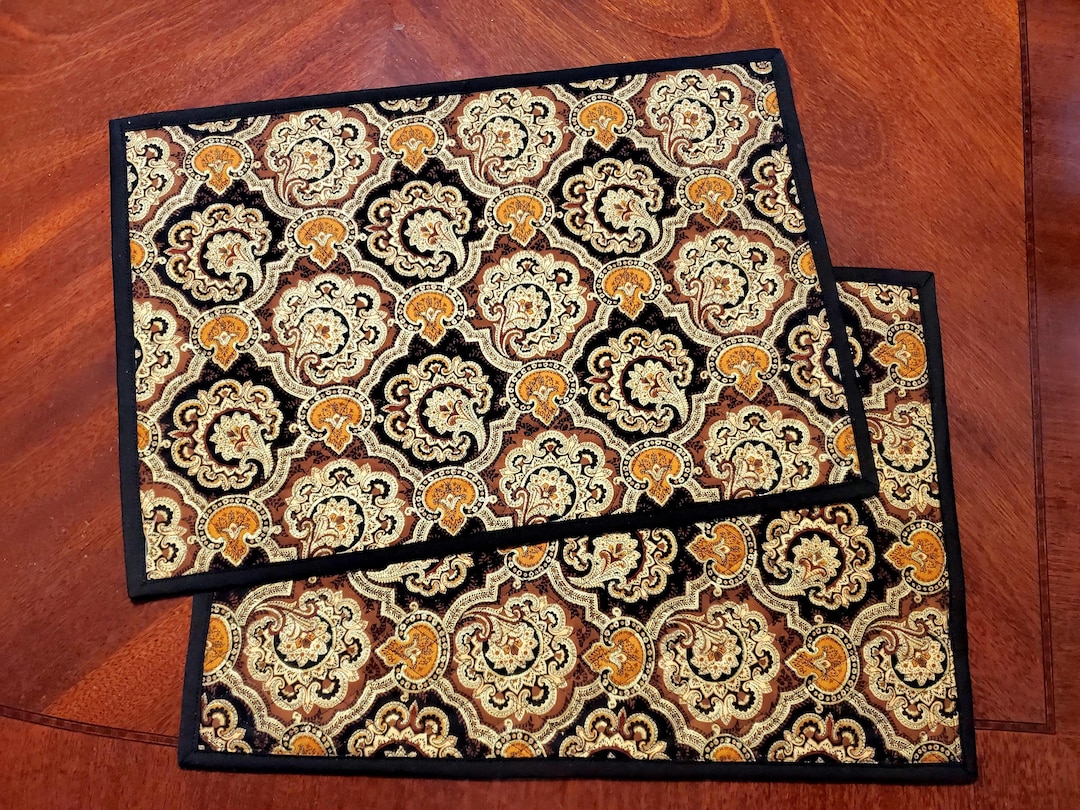 Set of 2 Placemats, Victorian Design, Quilted Placemats, Handmade ...