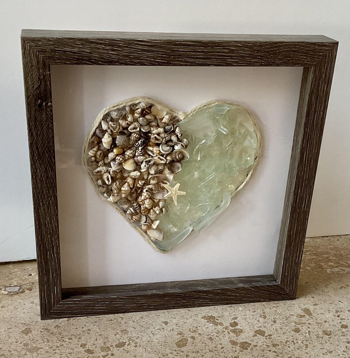 Shadow Box, Sea Shell, Sea Glass, Friendship Gift, Pebble Art, Keepsake ...