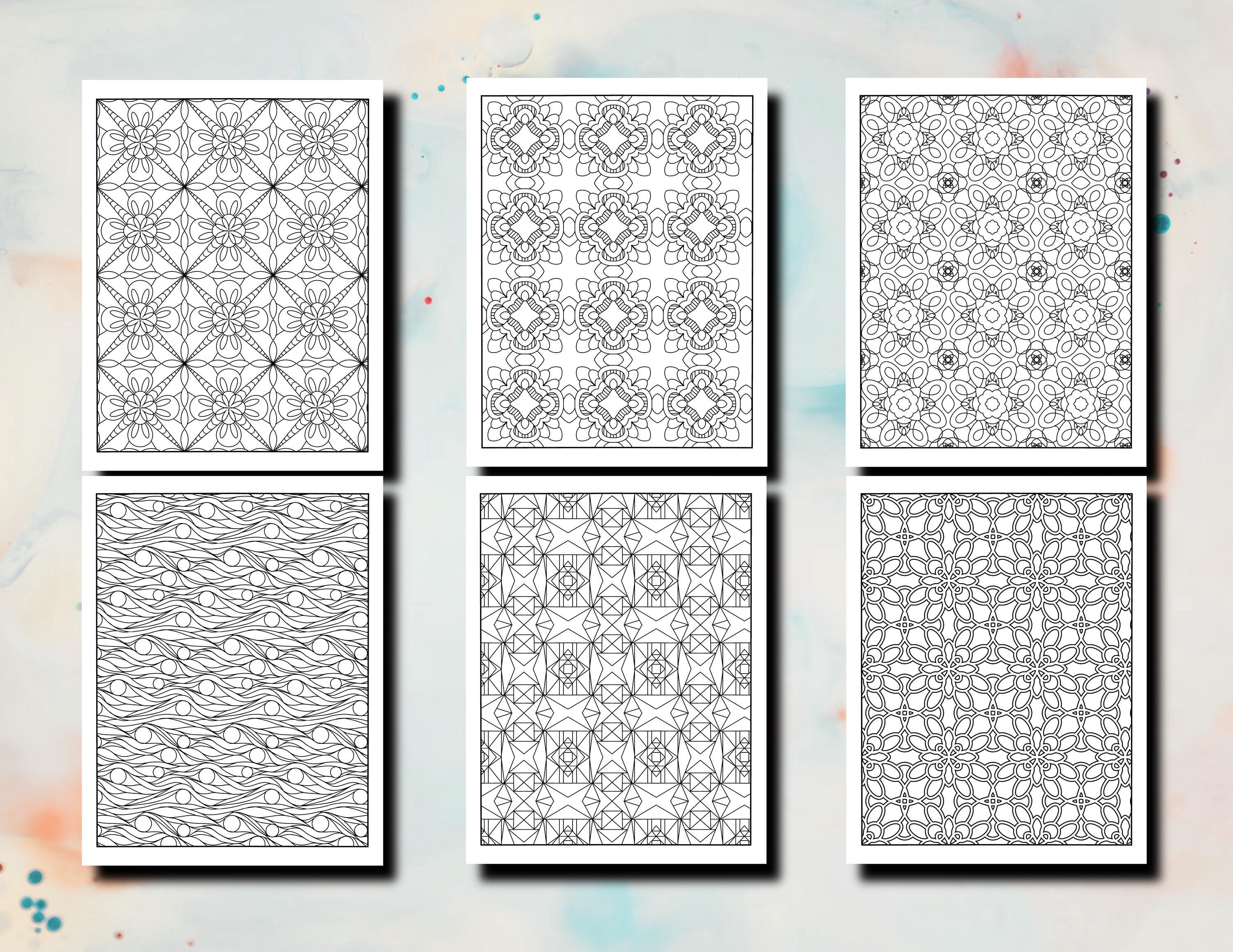 Repetitive Pattern Coloring Pages 6 Pages of Patterns Download and ...