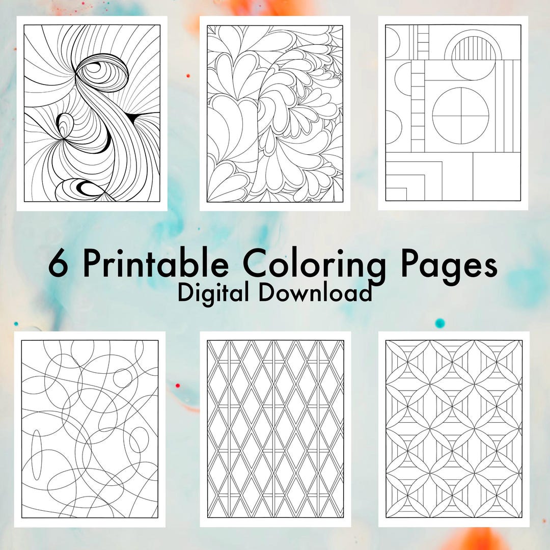 Abstract Coloring Pages Fun for All Ages Printable Art Digital Download ...