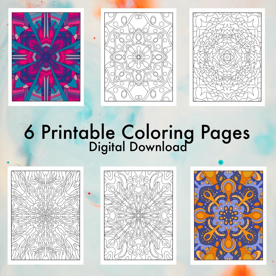 Mandala Coloring Pages 6 Mandalas Download and Print Color Adult ...