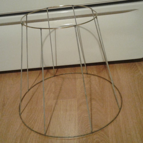 Large Vintage Round Metal Lamp Shade Frame / Home Decor / - Etsy