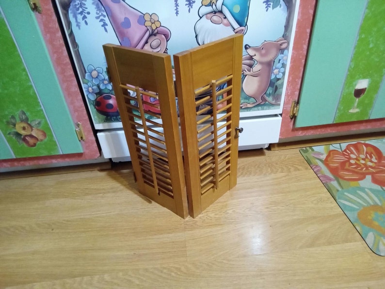 Brown Wood Double Shutters--(19" Tall) - Etsy