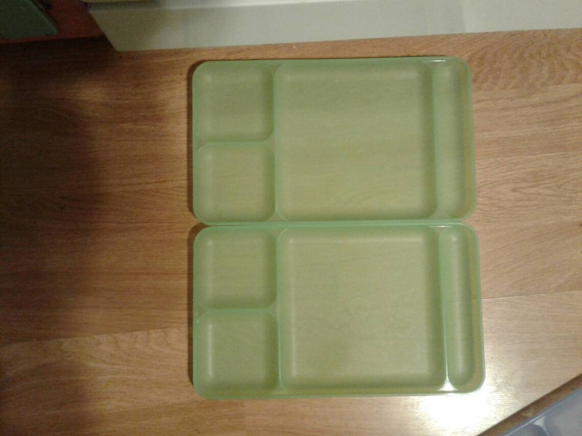 7 Vintage Colorful Long Hard Plastic Tupperware Divided - Etsy