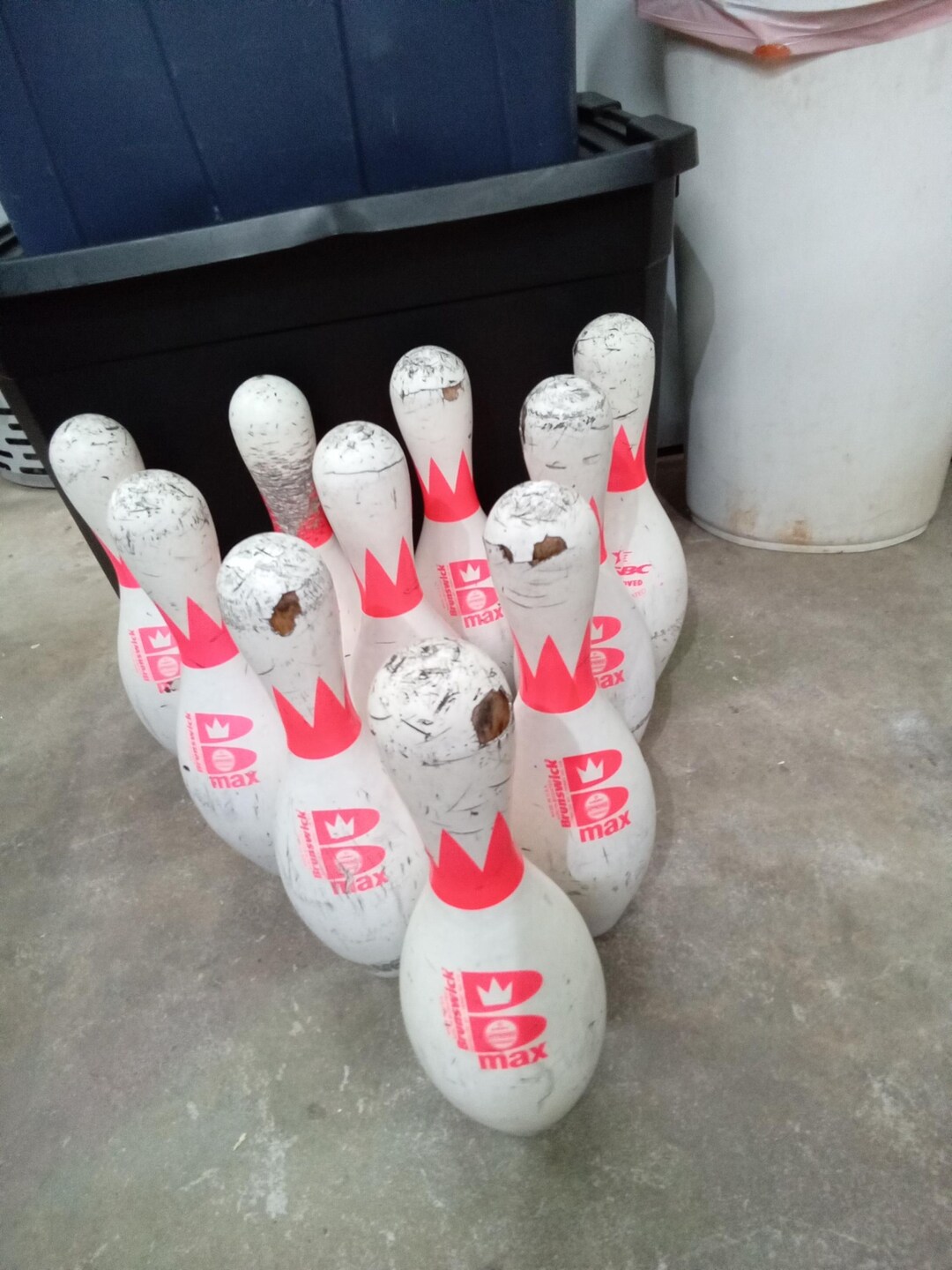 Wood Brunswick Max Glow Bowling Pins--shooting Targets--set of 10--(15 ...