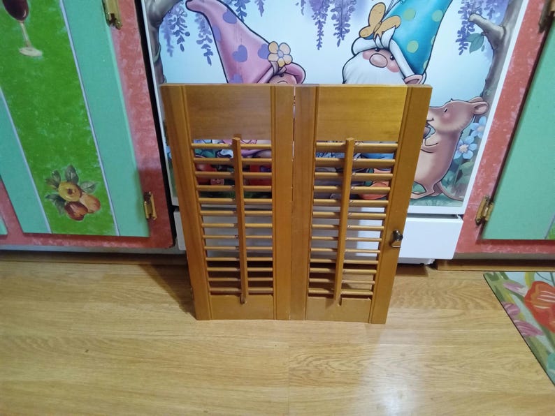 Brown Wood Double Shutters--(19" Tall) - Etsy
