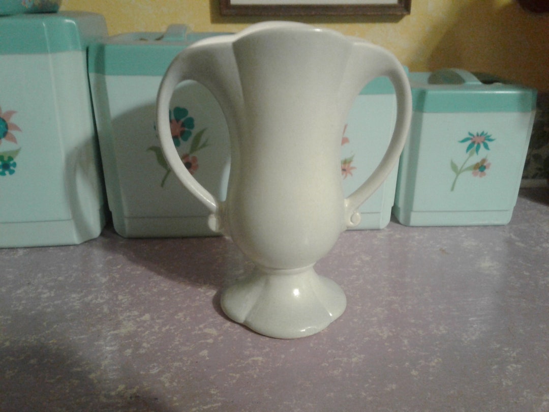 Vintage Seafoam Green Ceramic Red Wing Flower Vase / Red Wing 1054 Vase ...