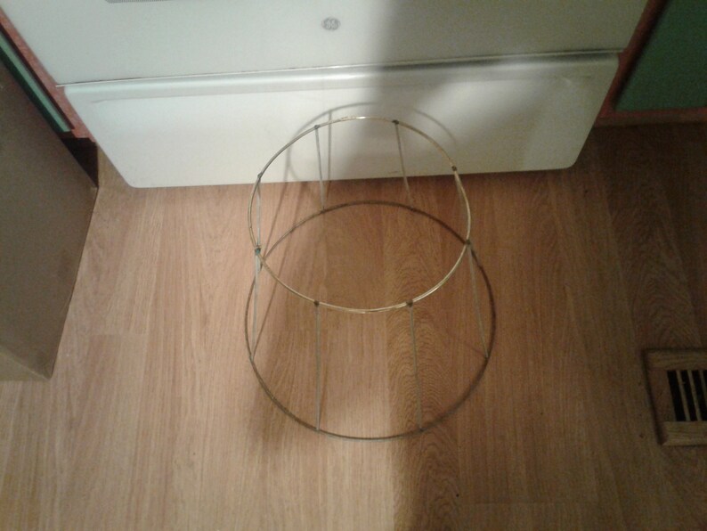 Large Vintage Round Metal Lamp Shade Frame / Home Decor / | Etsy