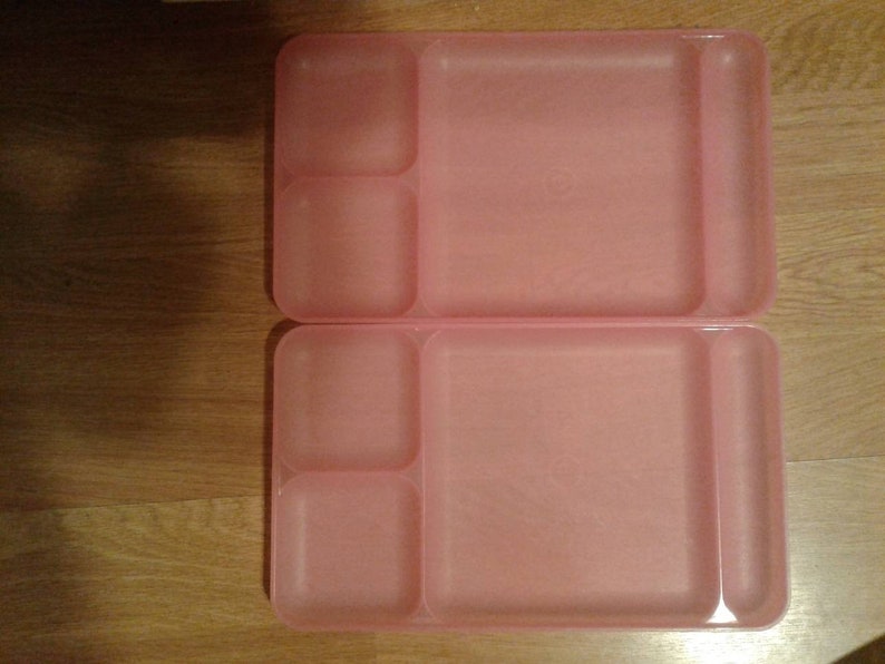 7 Vintage Colorful Long Hard Plastic Tupperware Divided - Etsy