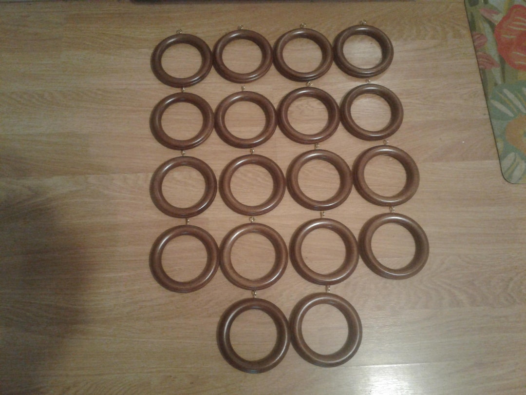18 Round Brown Wood 5" Hoops With Hangers / Craft Supplies - Etsy