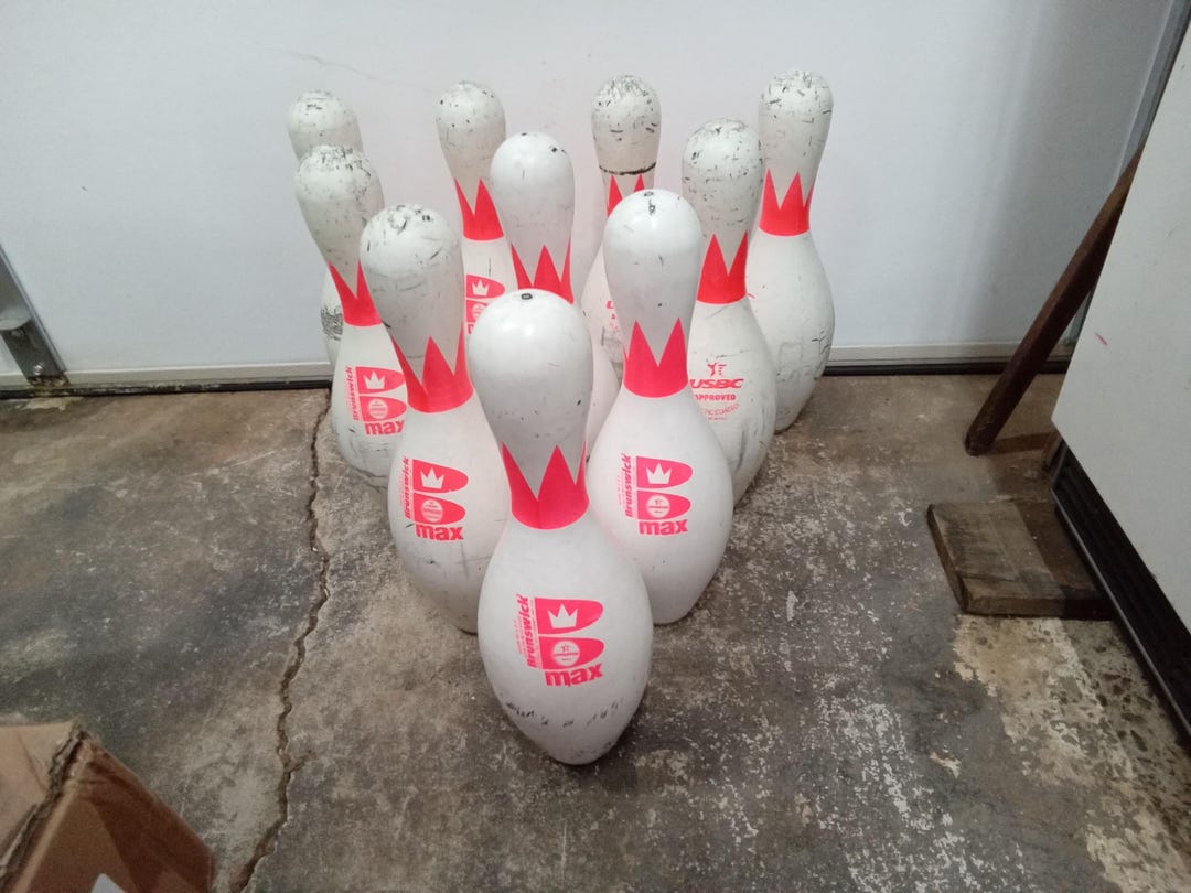 Wood Brunswick Max Glow Bowling Pins--shooting Targets--set of 10--(15 ...