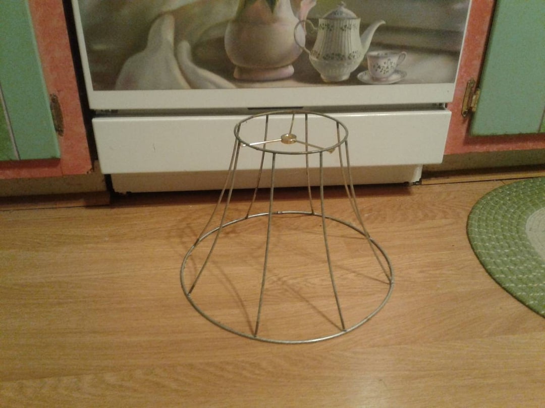 Vintage Chrome Metal Round Lamp Shade Frame / Home Decor / Wedding ...