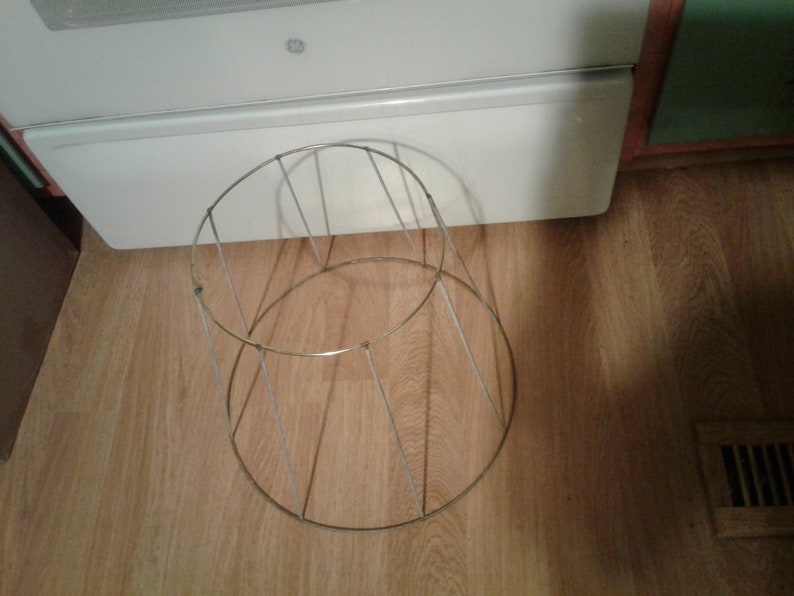 Large Vintage Round Metal Lamp Shade Frame / Home Decor / | Etsy