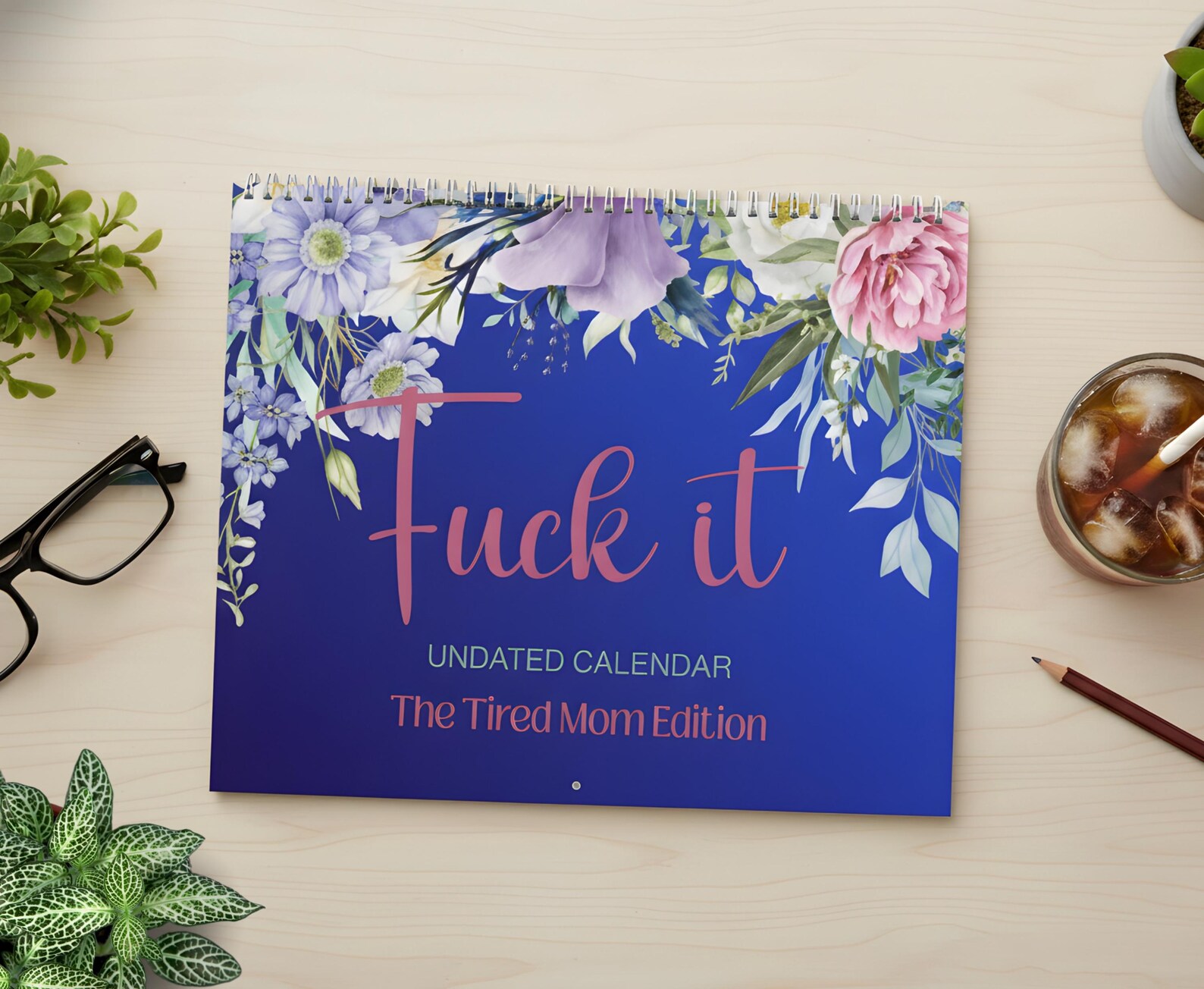Funny Tired Mom Wall Calendar Undated Monthly Calendar (unedited Real ...
