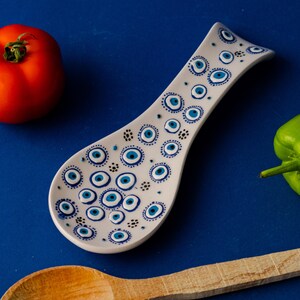 Handmade Turkish Evil Eye Ceramic Spoon Rest: Kitchen Decor - Etsy