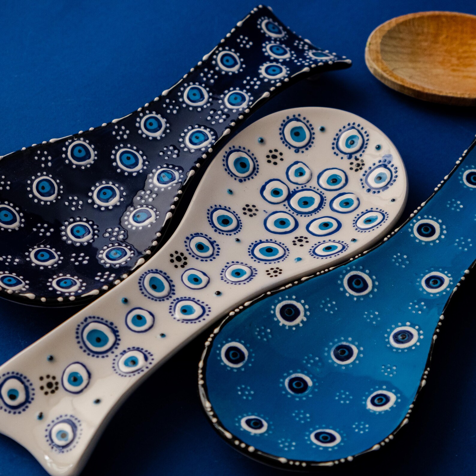 Handmade Turkish Evil Eye Ceramic Spoon Rest: Kitchen Decor - Etsy