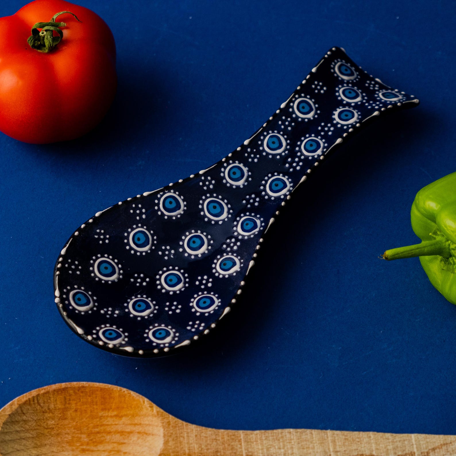 Handmade Turkish Evil Eye Ceramic Spoon Rest: Kitchen Decor - Etsy