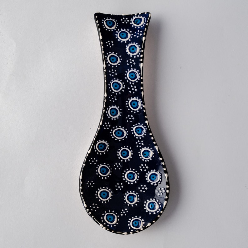 Handmade Turkish Evil Eye Ceramic Spoon Rest: Kitchen Decor - Etsy