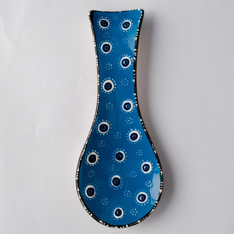 Handmade Turkish Evil Eye Ceramic Spoon Rest: Kitchen Decor - Etsy