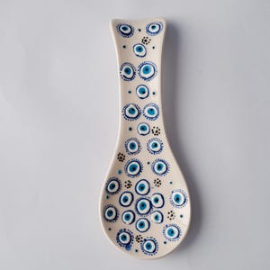 Handmade Turkish Evil Eye Ceramic Spoon Rest: Kitchen Decor - Etsy