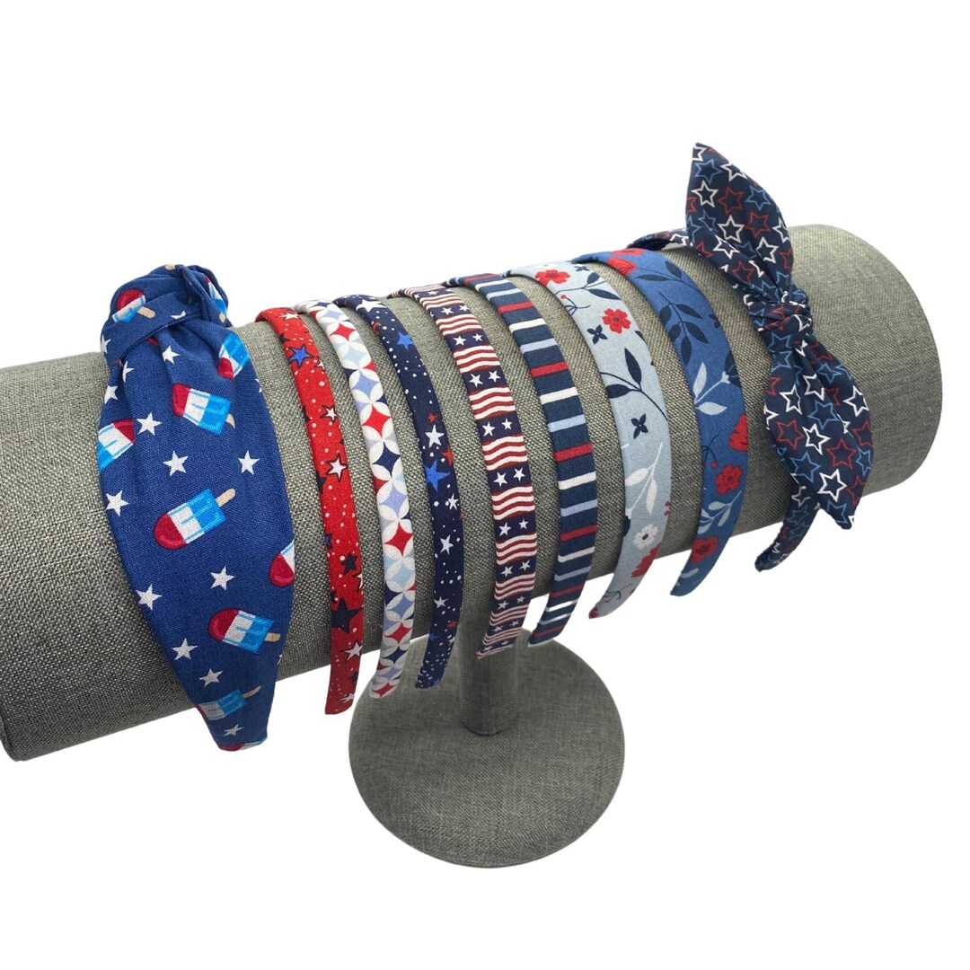 American Patriotic Headbands, Top Knot, USA, America | Red, White, Blue ...