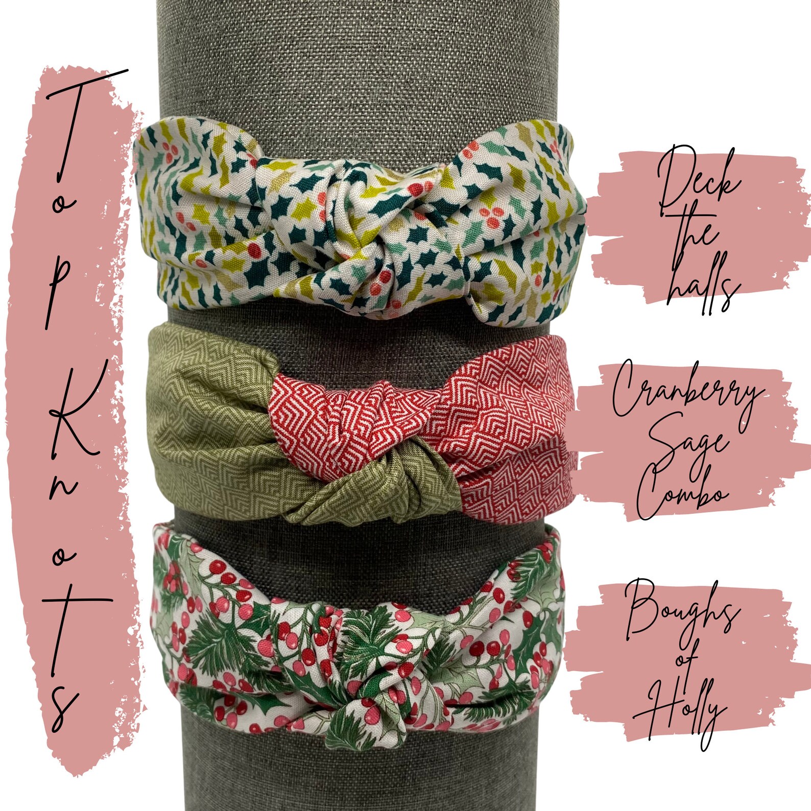 Christmas Headbands and Top Knots Holiday Hairbands for - Etsy