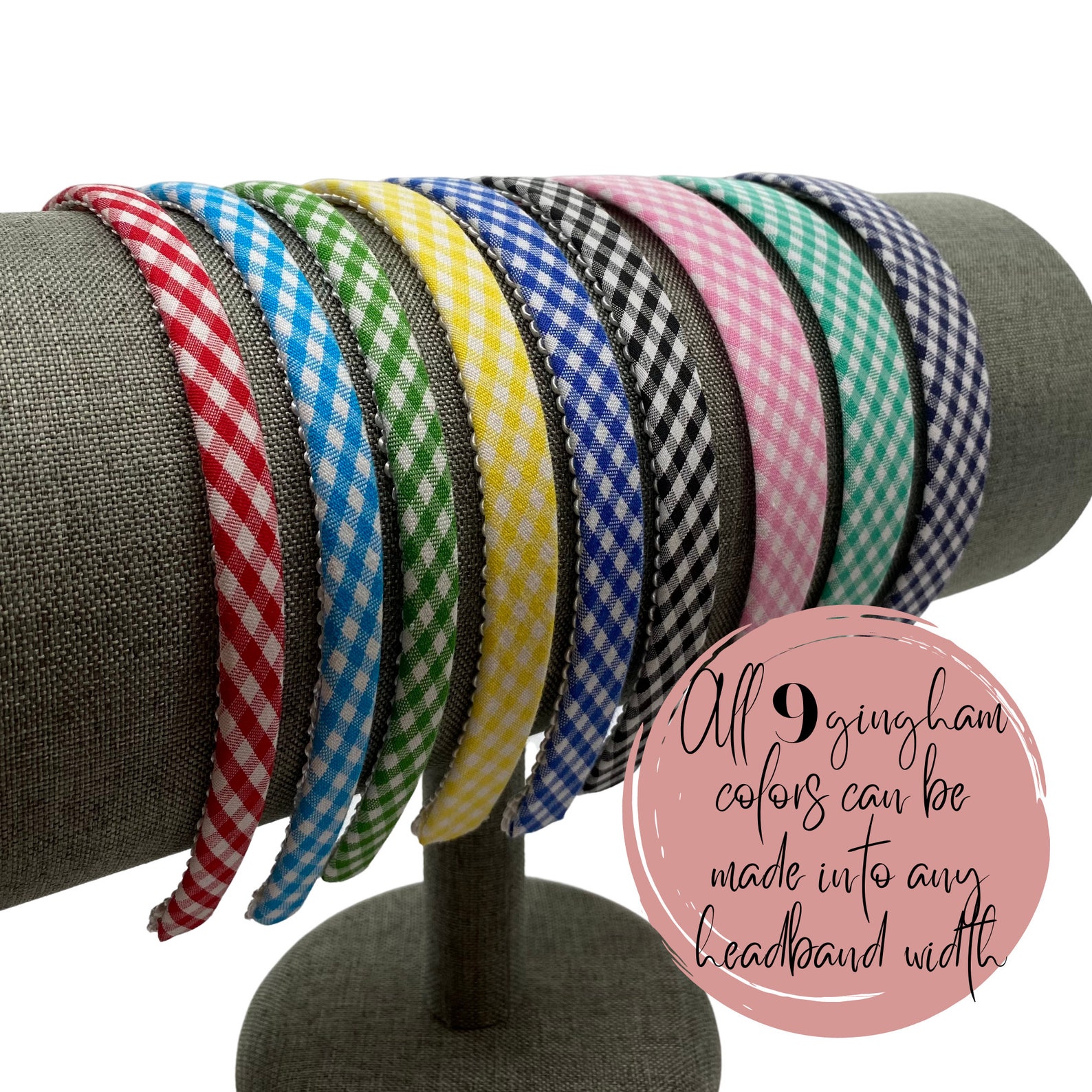 Preppy Gingham Plaid Headbands in 9 Colors Skinny Thin or - Etsy