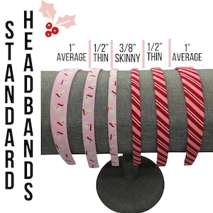 Christmas Headbands and Top Knots | Santa and Candy Cane | Pink, Red ...
