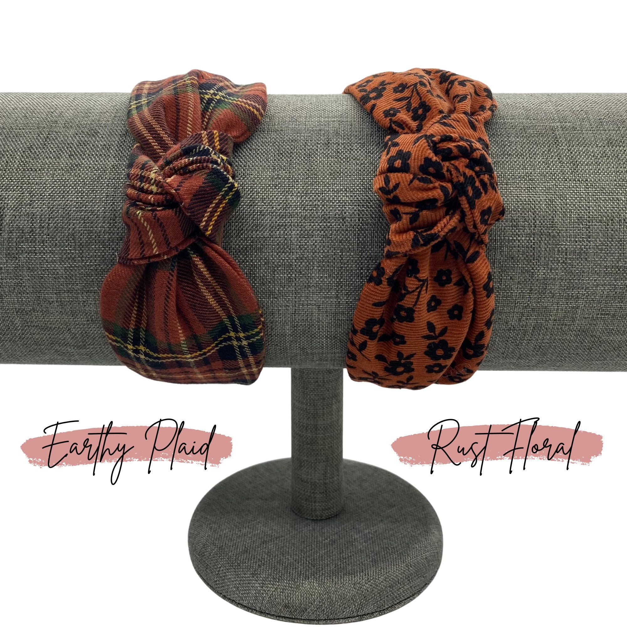 Fall & Winter Headbands | Earth Tone Plaid or Rust Floral | Hair Bands ...