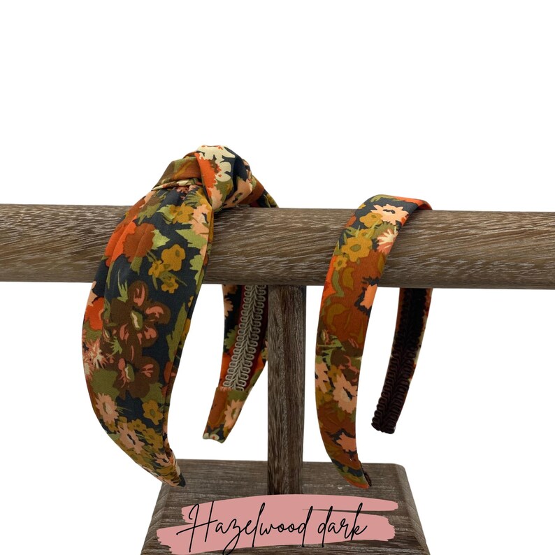 Fall Top Knot and 1 Inch Headbands - Autumn Colors | Pumpkin, Charcoal ...