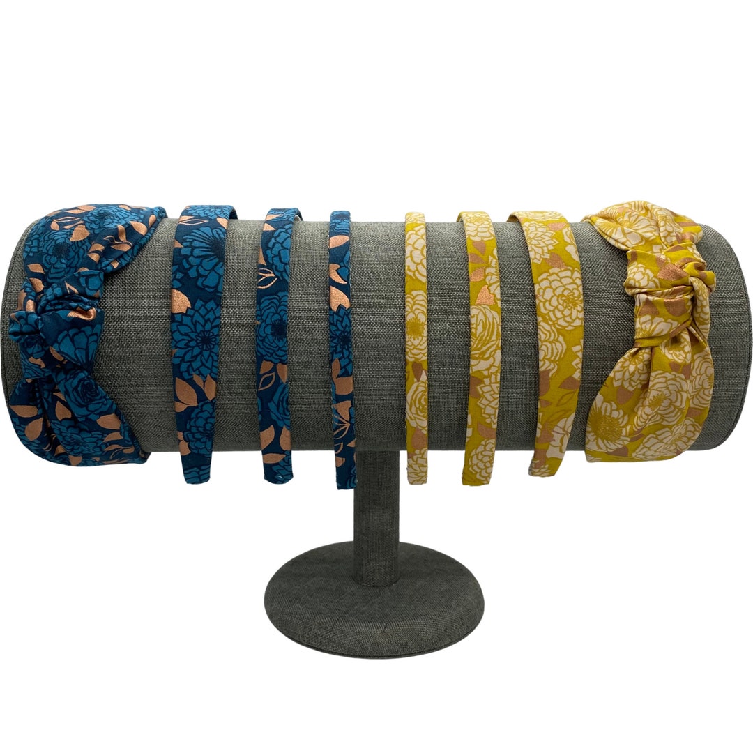 Floral Headbands | Peacock Blue & Goldenrod Yellow With Copper Accents ...