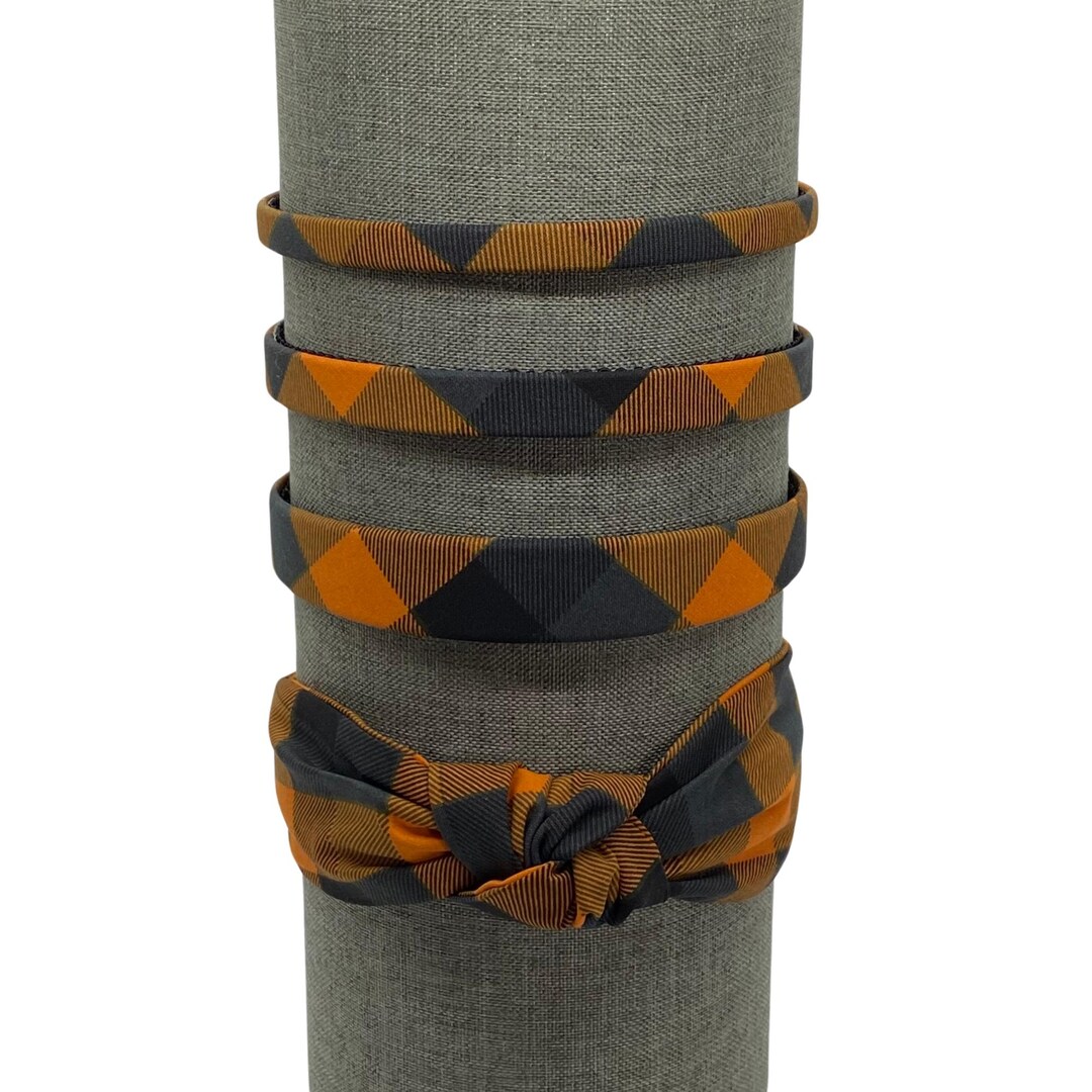 Halloween Headbands & Top Knots | Fall | Pumpkin Orange, Black and Gray ...