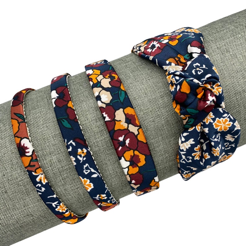 Navy & Rust Fall Headbands Skinny Headband Thin Headband - Etsy