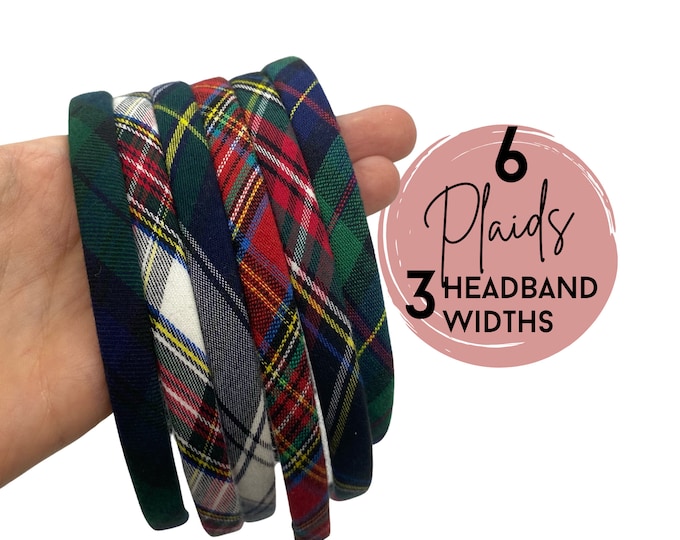 Tartan Alice Band With Bow, Festive Hairband, Christmas Headband, Plaid, Red Alice Band ...