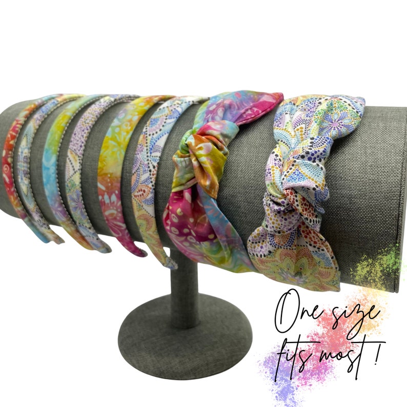 Colorful Boho Headbands | Rainbow Batik & Mandala Hair Bands, Top Knots ...