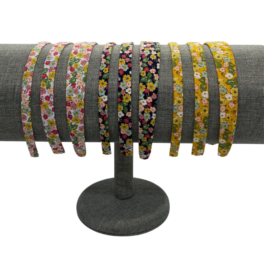 Floral Headbands | Tiny Flower Print Skinny Headbands, Thin Headbands ...