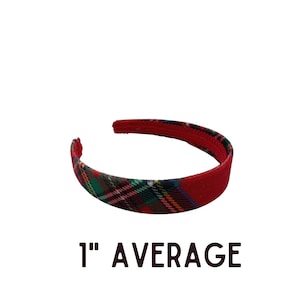 Red Plaid Velvet Headbands | Tartan Hair Bands - Skinny, Thin, 1" or ...
